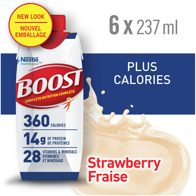 Boost PLUS Calories Strawberry Formulated Liquid Diet Drink Healthy 6x ...