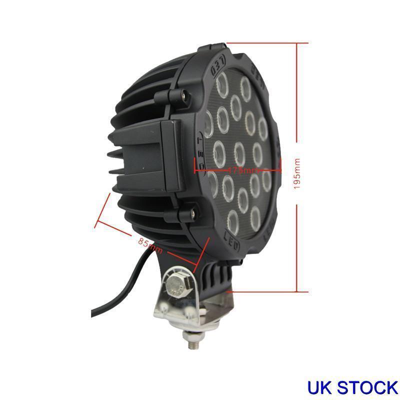2pcs 12V 24V 51W LED Work Light Spot Beam Lamp Forklift Tractor Backhoe ...