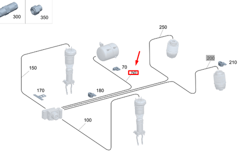 NEW MB GLE W167 VALVE BLOCK TO PRESSURE TANK COMPR. AIR LINE ...