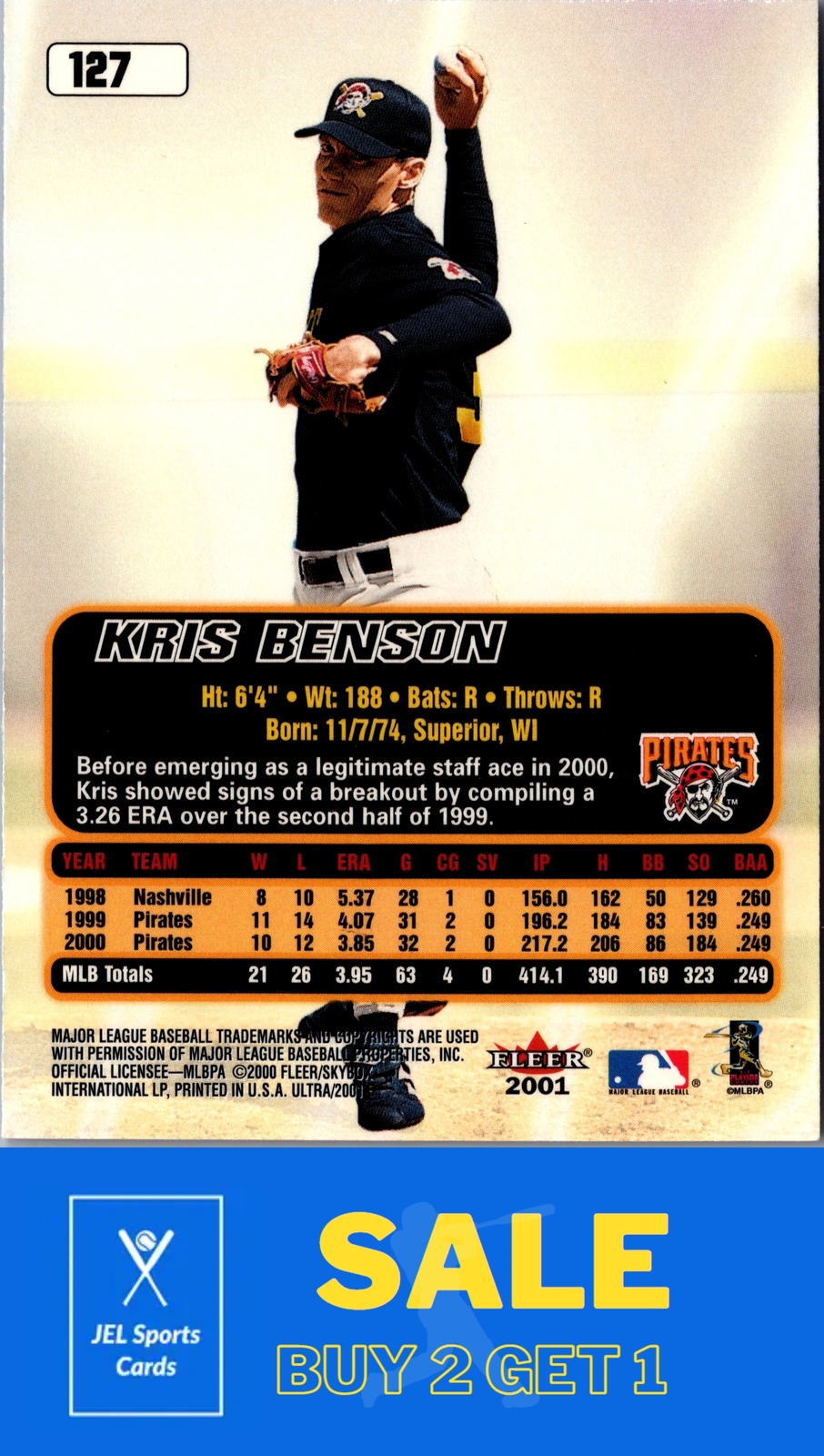 2001 Fleer Ultra - #127 Kris Benson for sale online | eBay