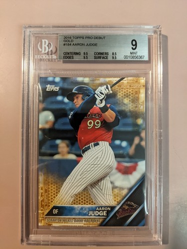 2016 Topps Pro Debut Aaron Judge Gold RC Rookie Yankees #184 46/50 PSA ...