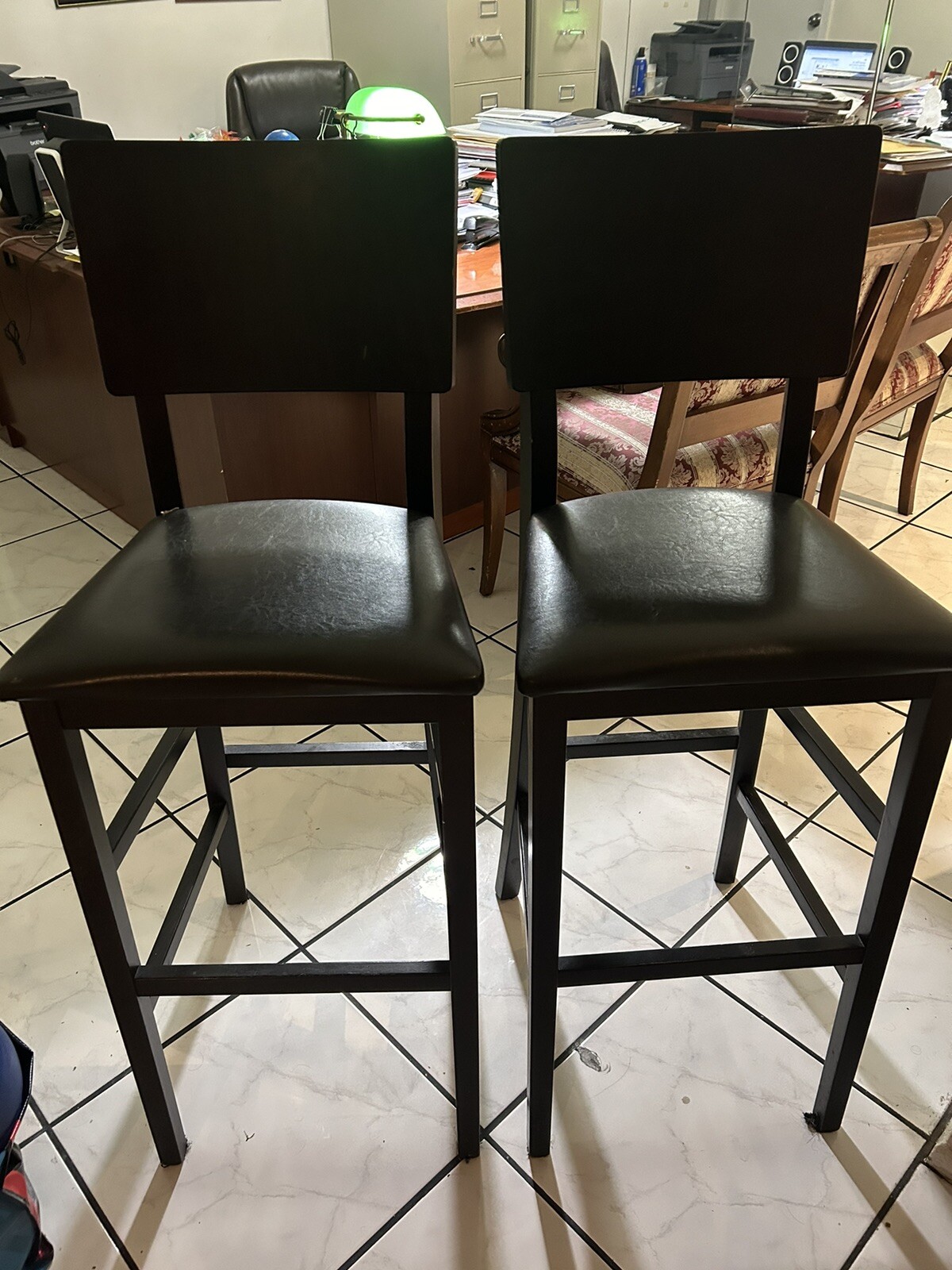 Set of 2 Modern Barstools Tall Bar Chairs Velvet Upholstered Kitchen ...