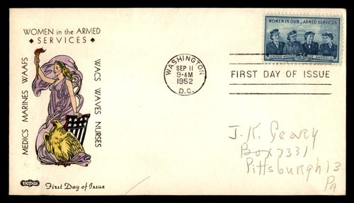 Mayfairstamps US FDC 1952 Schacht WACS Waves Nurses Medics Marines Hand ...