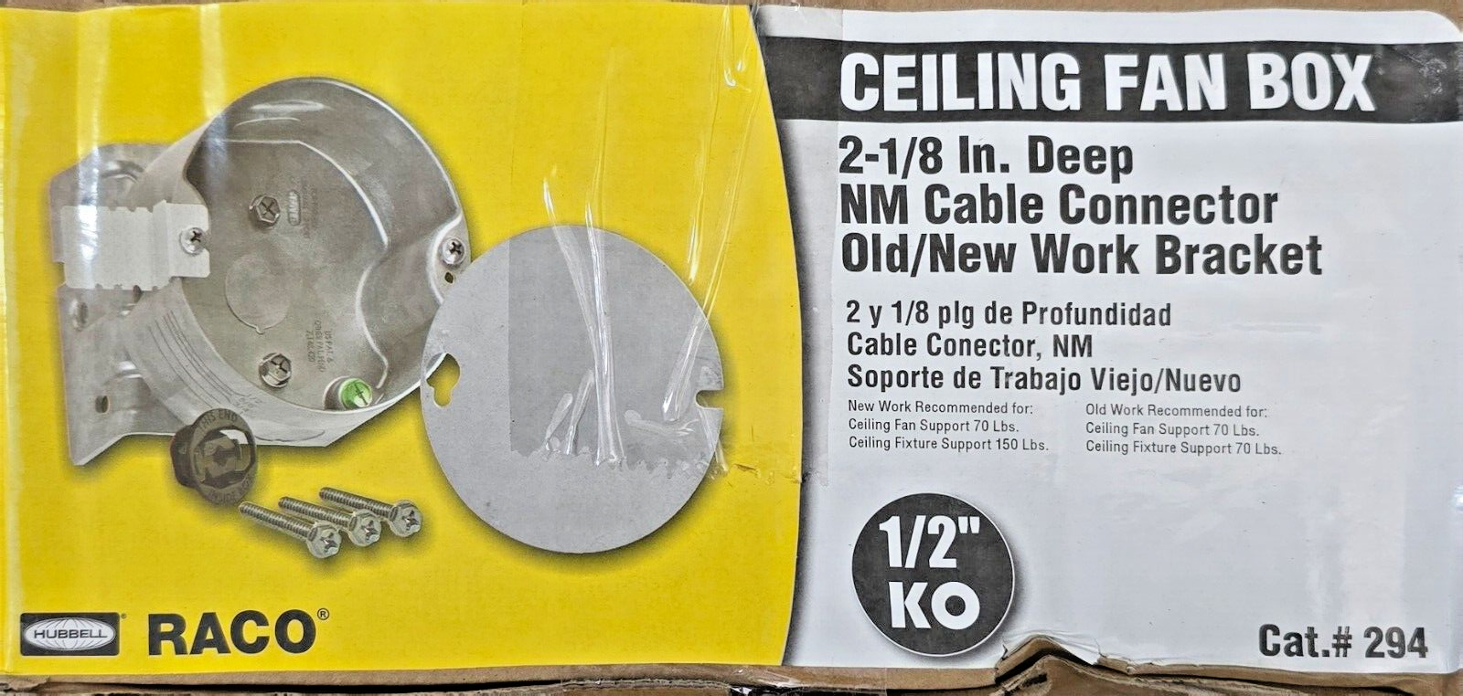 10 Pcs Raco 294 Steel 22.3 cu. in. Round Drawn Standard 4" Ceiling Fan ...