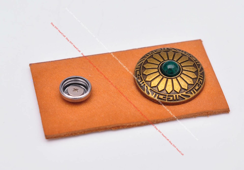 10X Brass Sun Flower Leathercraft Turquoise Concho Snap Button ...