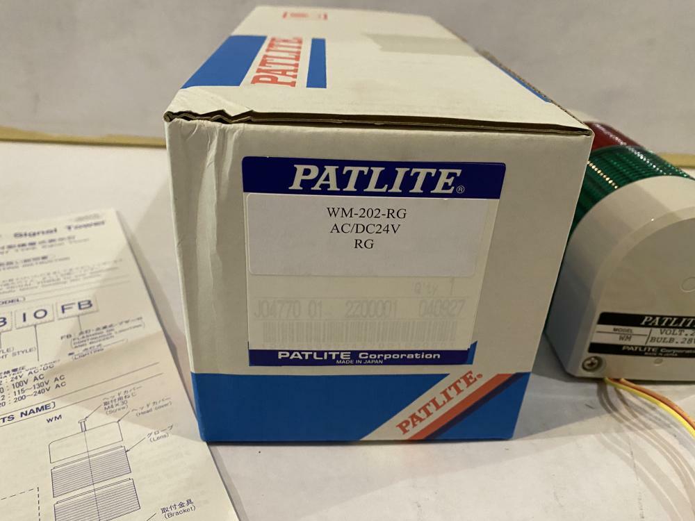 PATLITE SIGNAL TOWER MODEL# WM-202-RG 24V. AC/DC BULB 28V. 11W. NEW ...