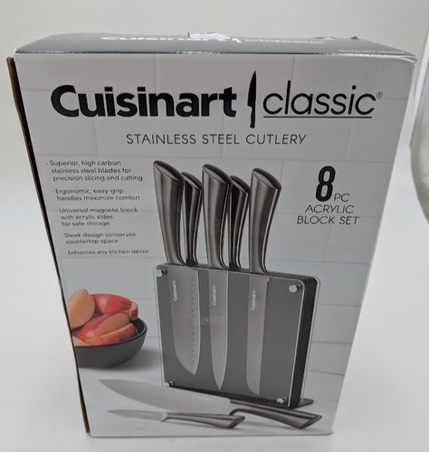 Cuisinart Classic C77-8PMOX 7 Piece Cutlery Set w/ Acrylic Block, Black ...