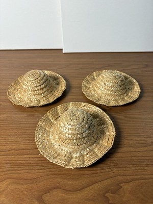 Set Of 3 Mini Straw Hats | eBay