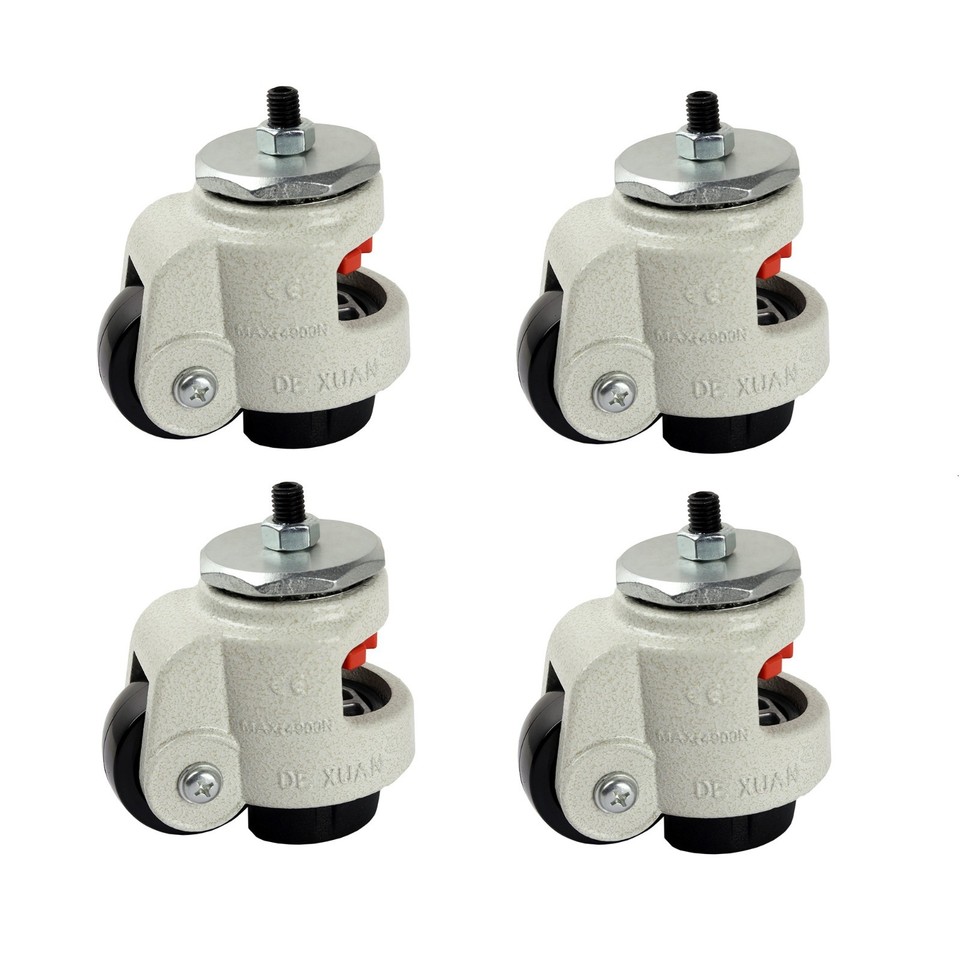 4pc Stem Leveling Machine Retractable Casters with Nylon Wheel M8/M12 ...