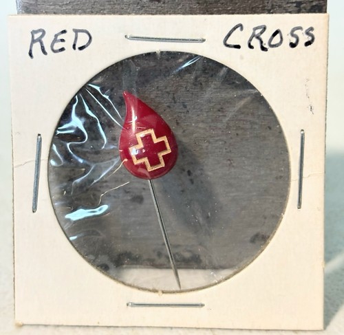 Vintage Red Cross Pin Blood Drop Stick Pin Lapel Pin 1950's HAT PIN | eBay