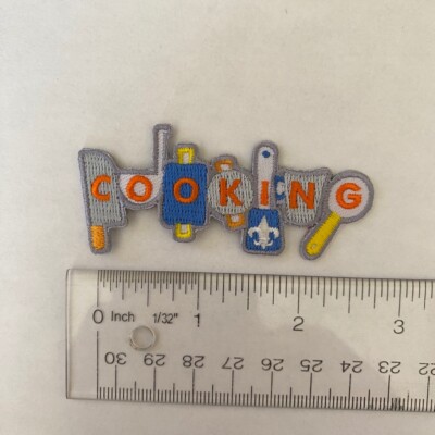 Boy Scout cooking patch grey blue orange patch new | eBay