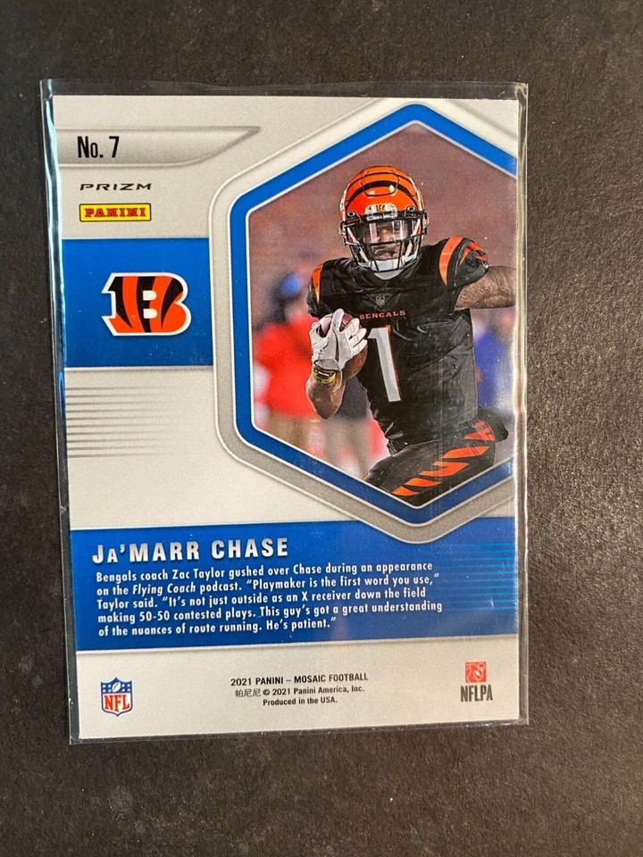 2021 PANINI MOSAIC Ja'MARR CHASE ROOKIE SILVER BLUE CHIPS BENGALS | eBay