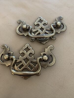 Vintage Brass Cont. Drawer Handles Drop Bale Pulls 10427 Lot Of 8 | eBay