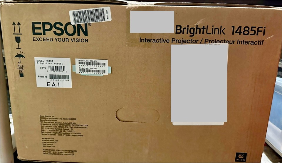 Epson Brightlink 1485fi Interactive Laser Short Throw Projector - BRAND ...