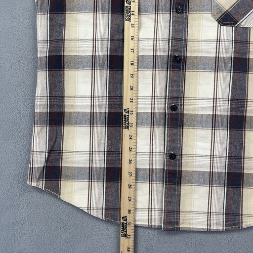 Camel Active Flannel Shirt Men’s XL Beige Plaid Heavyweight Roll Tab ...
