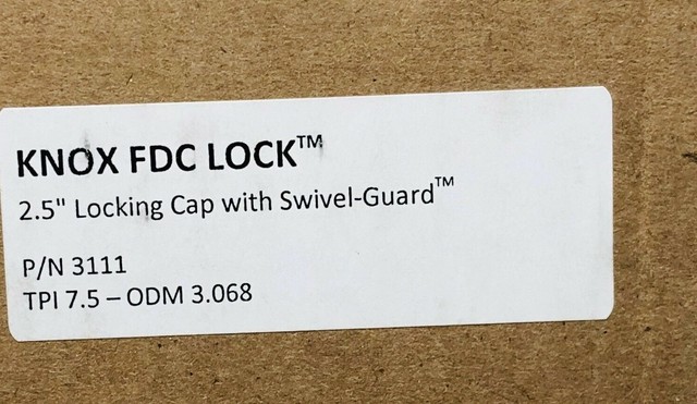 KNOX #3111 LOCKING CAP W/SWIVEL-GUARD 2.5" (FOR FIRE DEP'T USE) for ...