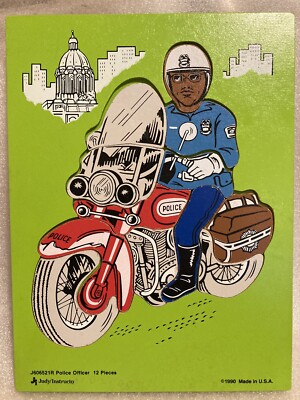 Judy Company Vtg Wooden Puzzle Police Officer J606521R 12 pieces 1990 ...
