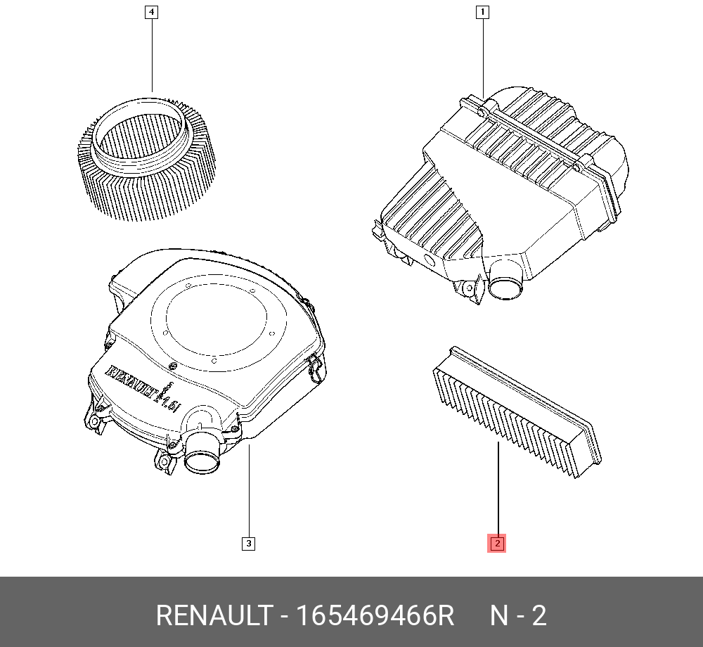 Genuine OE Air Filter 165469466R for Renault 16546-9466R | eBay