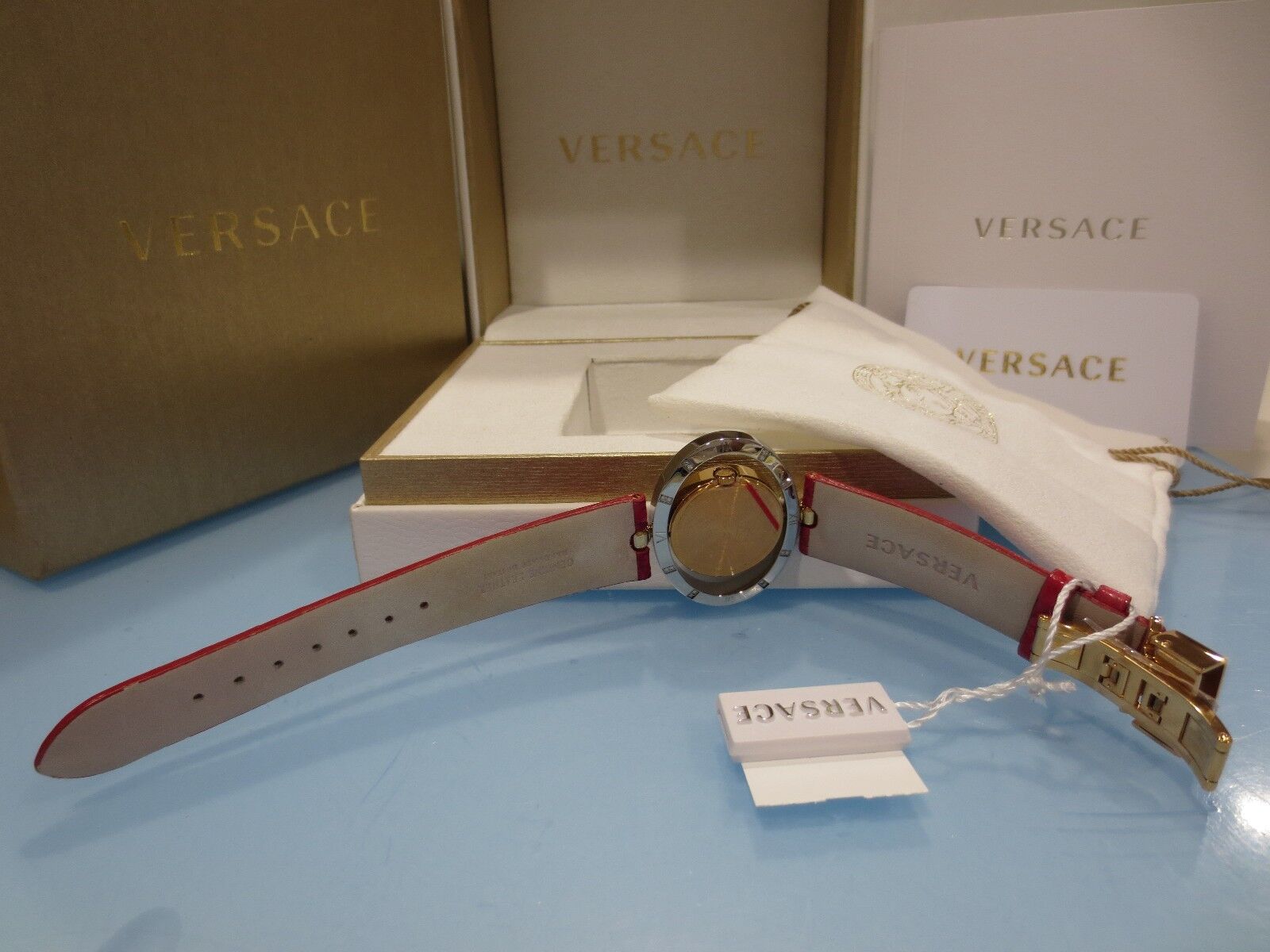 Versace Women's 91Q89FD800 S800 Eon Ellipse DIAMONDS Gold IP Steel ...