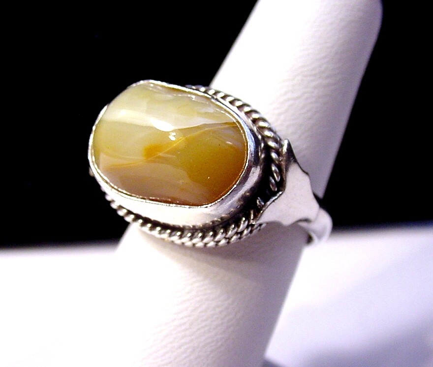 Gorgeous Fancy 925 Sterling Silver Agate Ring sz8.5 F28 | eBay