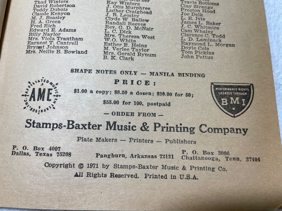 Glad Tidings Gospel Paperback Book Stamps Baxter Music Printing Shape ...