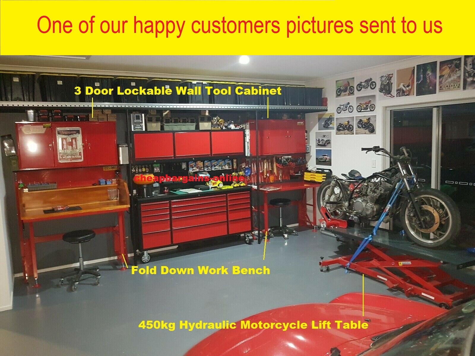 WALL MOUNTED TOOL CABINET TOOL BOX 3 LOCKABLE DOORS GARAGE HOME ...