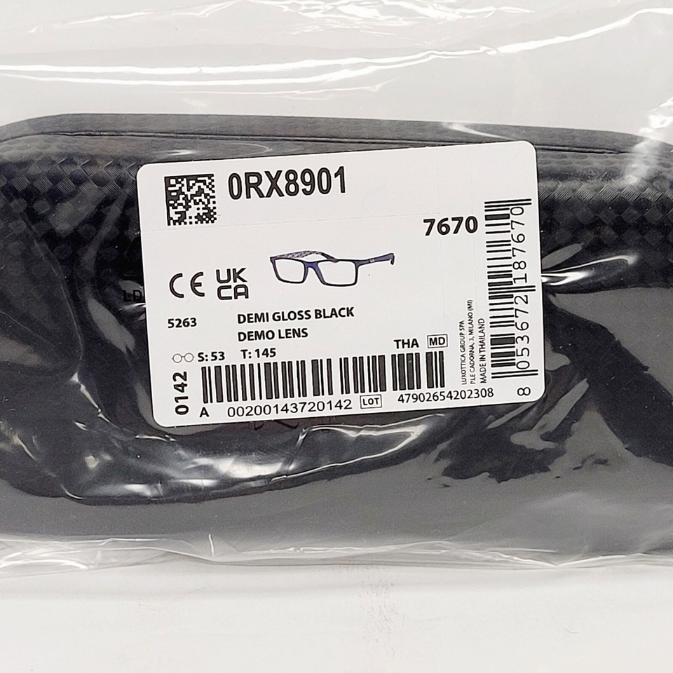 Ray Ban RB8901 Eyeglass Frames Rectangle Full Rim Eyewear Gloss Black ...