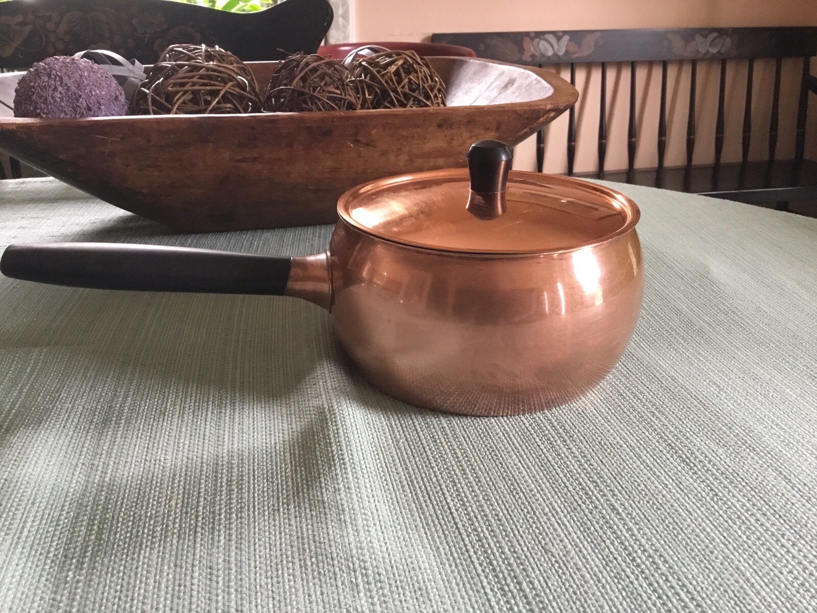 VINTAGE SIGG SWITZERLAND 6" COPPER POT NICKEL PLATED inside W/ Lid Mid ...