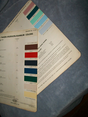 1958 Nash Hudson car color Paint Chips set - DuPont | eBay