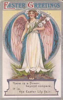 Easter Angel / Easter Lily - SILVERED & EMBOSSED | eBay