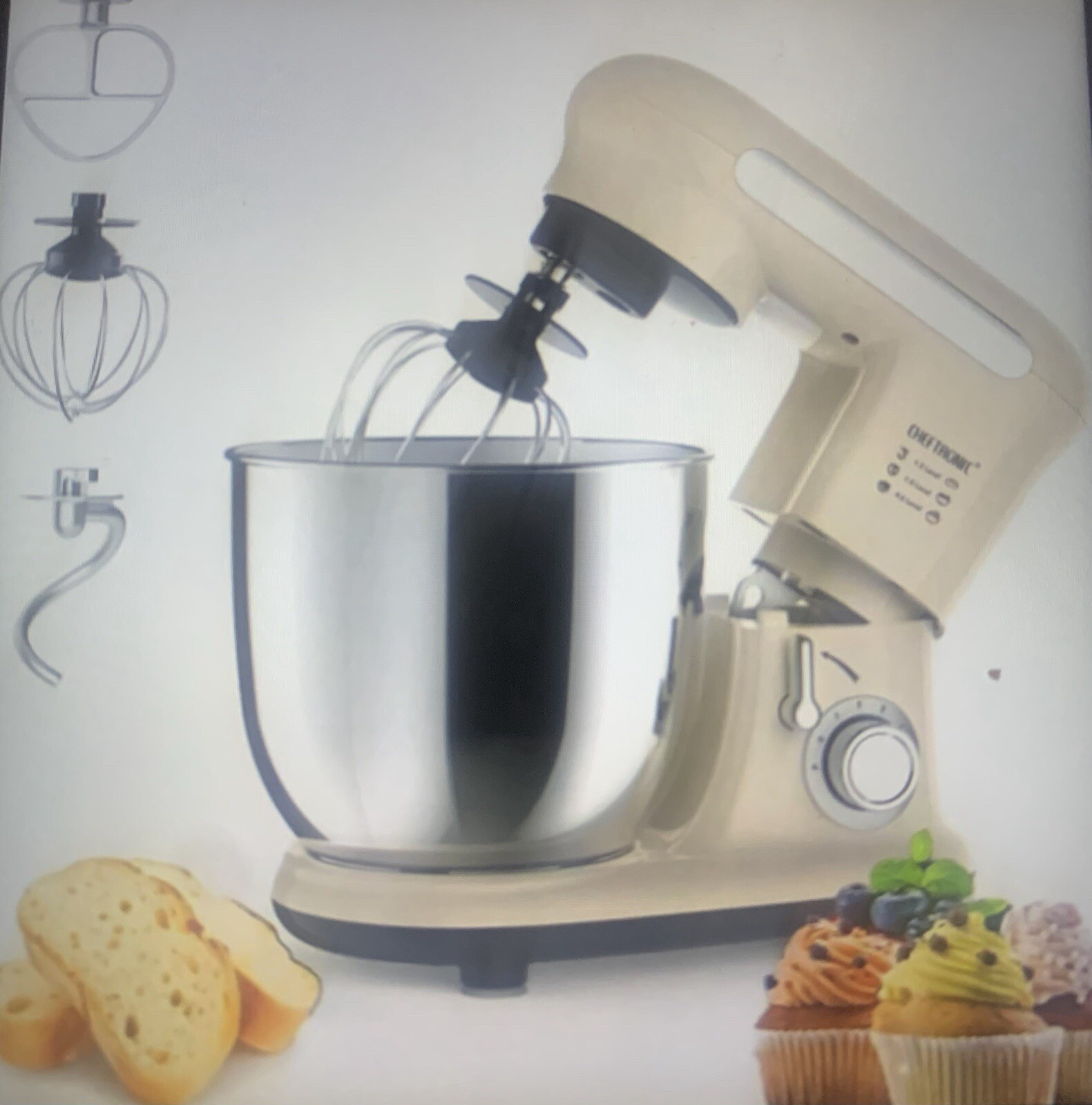 Cheftronic Stand COUNTERTOP Mixer Beige, 300W , 6+ SPEED, | eBay