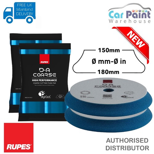 2 x RUPES DA 150x180mm Bigfoot COARSE BLUE Compound Foam Polishing Pad ...