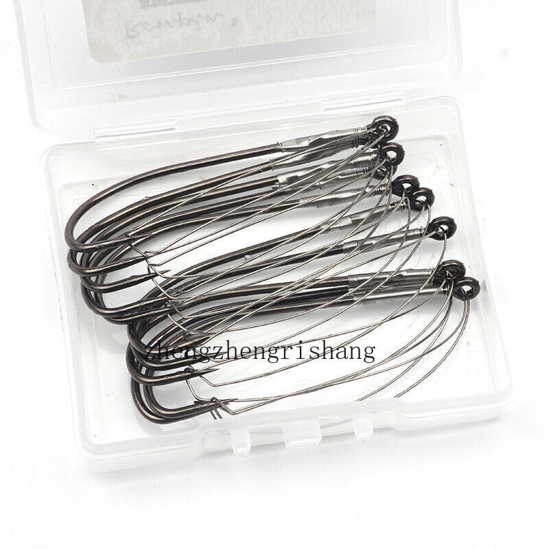 20pcs Weedless Fishing Hooks Wacky Rig Drop Shot Rig Weed Gurad Worm ...
