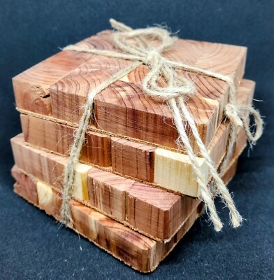 Rugged Rustic Country Coasters, Wooden Coasters, Cedar Red Wood Coasters | eBay