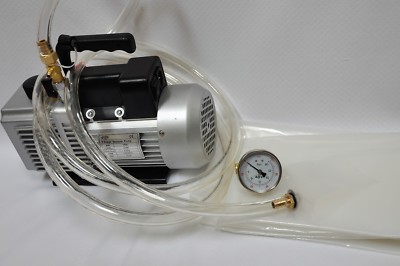 Vacuum Pump +Bagging Hardware Starter Kit:6CFM Poly Bag Gauge Hose ...