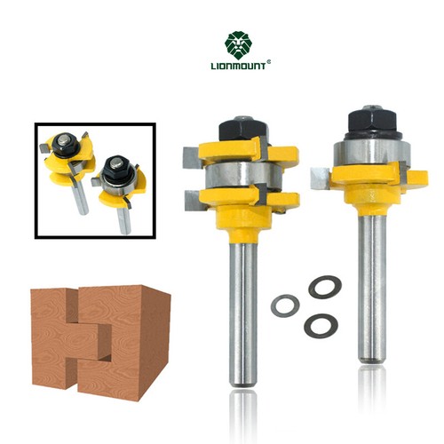 2PCS 8mm Shank Joint Router Bits Set Tongue & Groove Woodworking Cutter ...