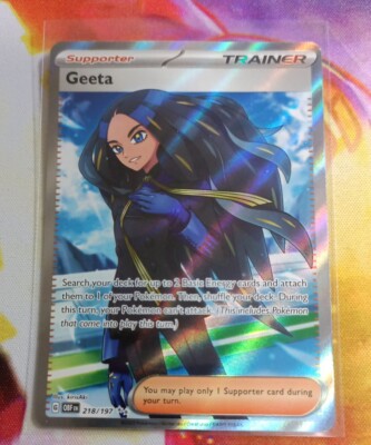 Geeta 218/197 Obsidian Flames Full Art Pokemon Card Double Rare NM Mint ...