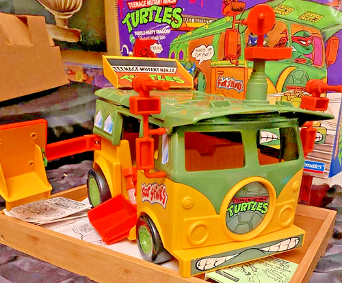 1988 TMNT - Turtle Party Wagon, Near Mint, 100% COMPLETE W/ BOX. ALL ...