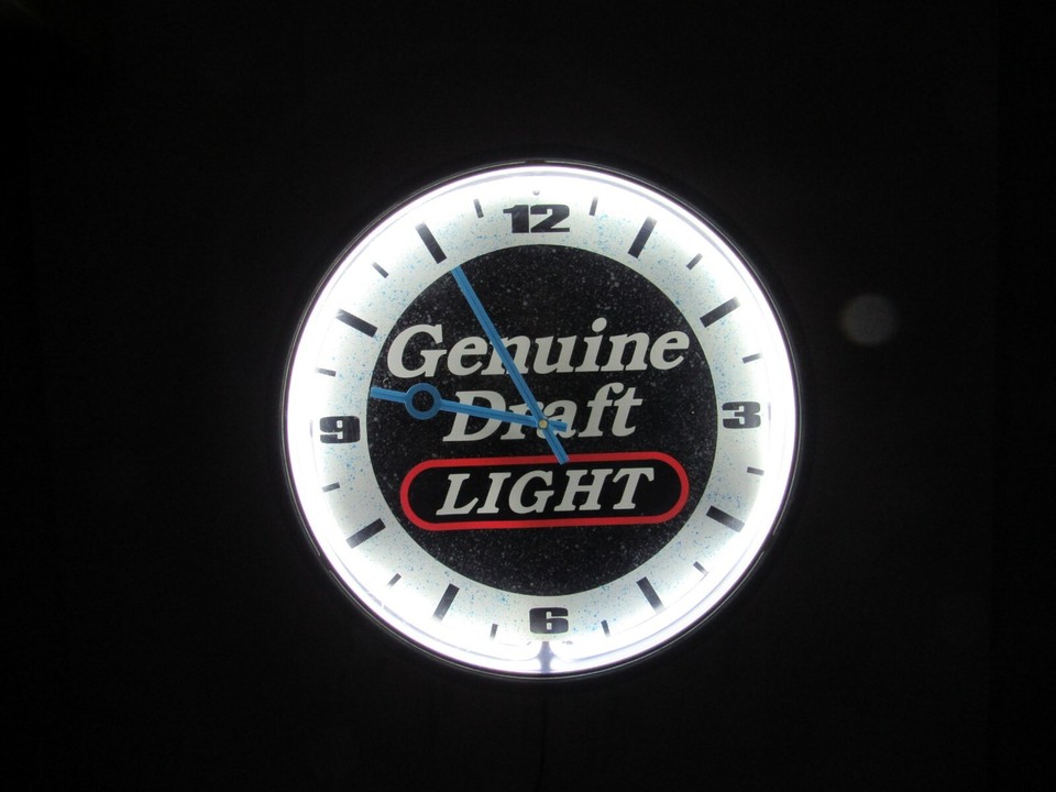 Vintage 1993 Miller Genuine Draft Light Beer Neon Clock Sign Light ...