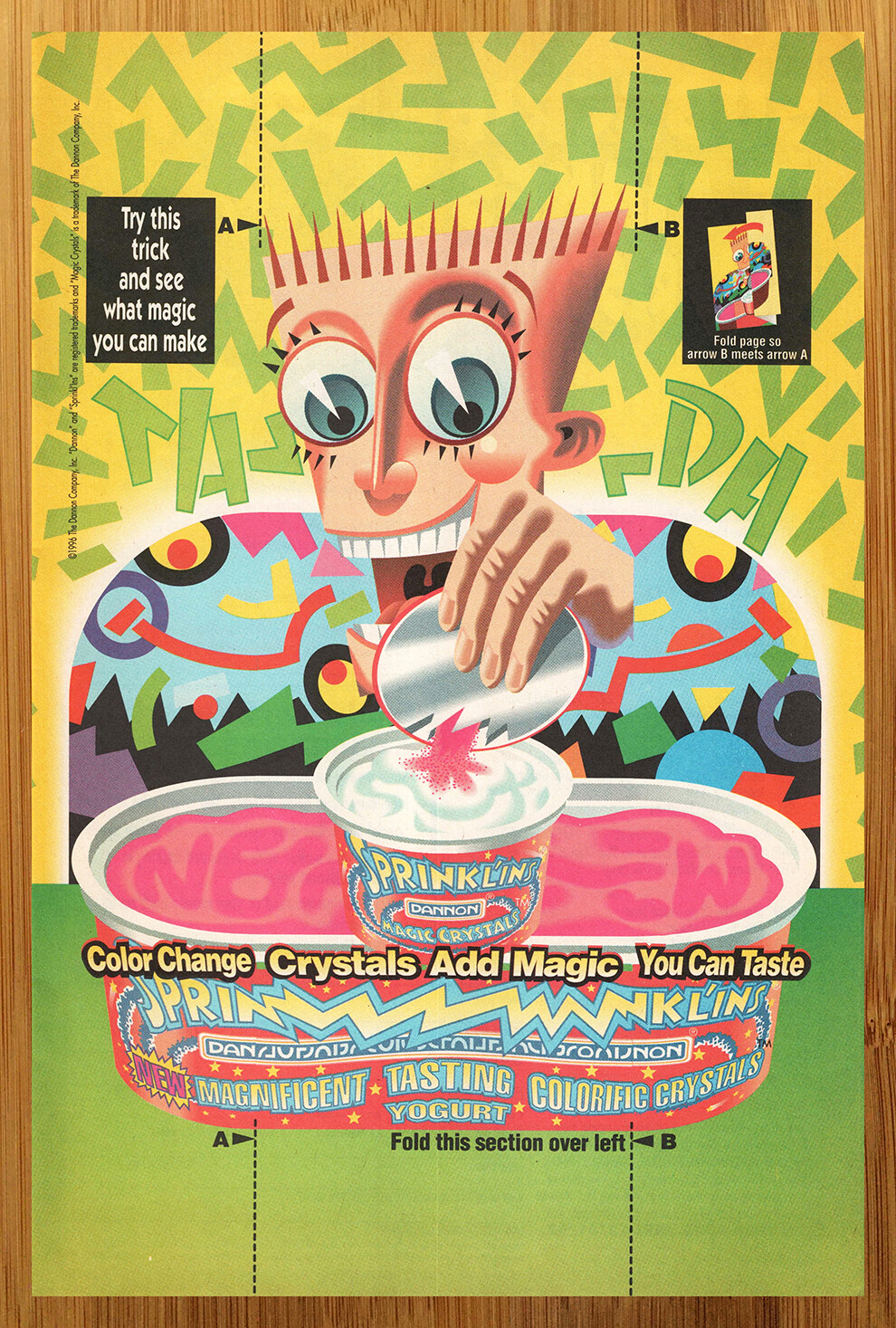 1996 Dannon Sprinklins Yogurt Vintage Print Ad/Poster 90s Kid Food ...