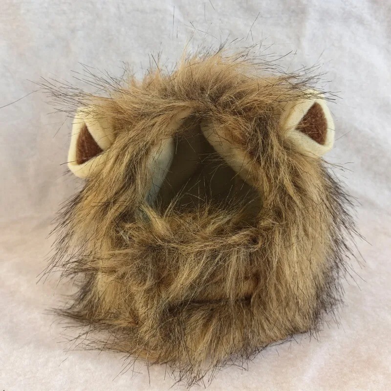 Cute Lion Mane Cat Wig Small Dog Cats Costume Lion Mane Wig Cap Hat for ...