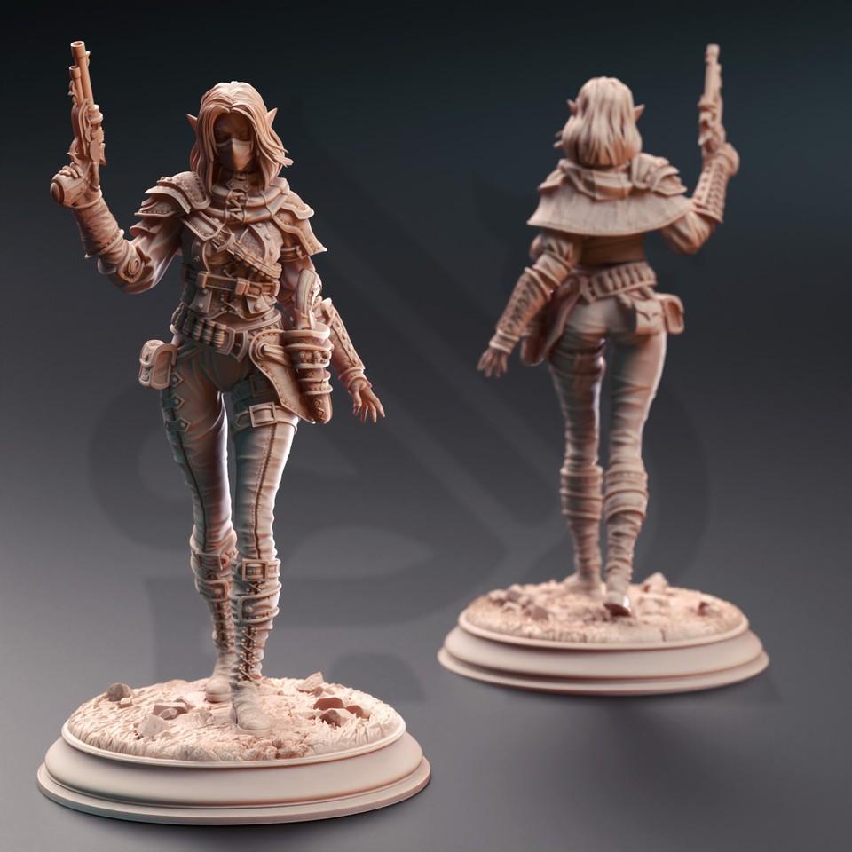 Lendara Drow Elf Rogue Ranger Gunslinger Artificer Miniature | D&D DnD ...