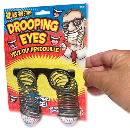 Slinky DROOPING SPRING EYES Pop Out Droopy Joke Glasses Funny Bloodshot ...