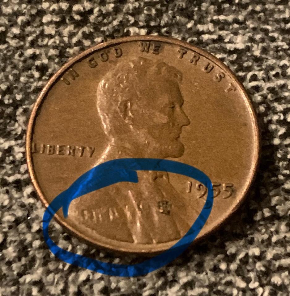 1955 D Lincoln Wheat Copper Penny Circulated Denver Coin. Double Die ...
