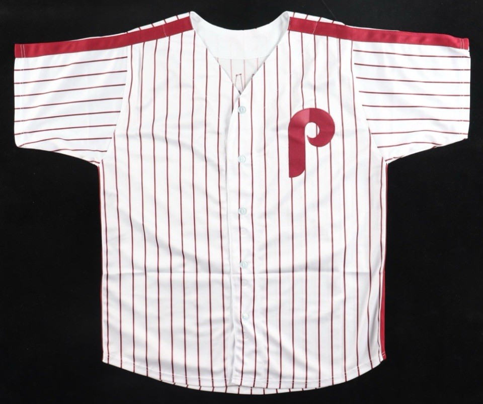 Mike Schmidt SIGNED #20 Philadelphia Phillies XL white p/s jersey -BAS ...