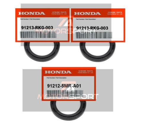 GENUINE for HONDA CAM and CRANK SEALS (2) 91213-RKG-003 and (1) 91212 ...