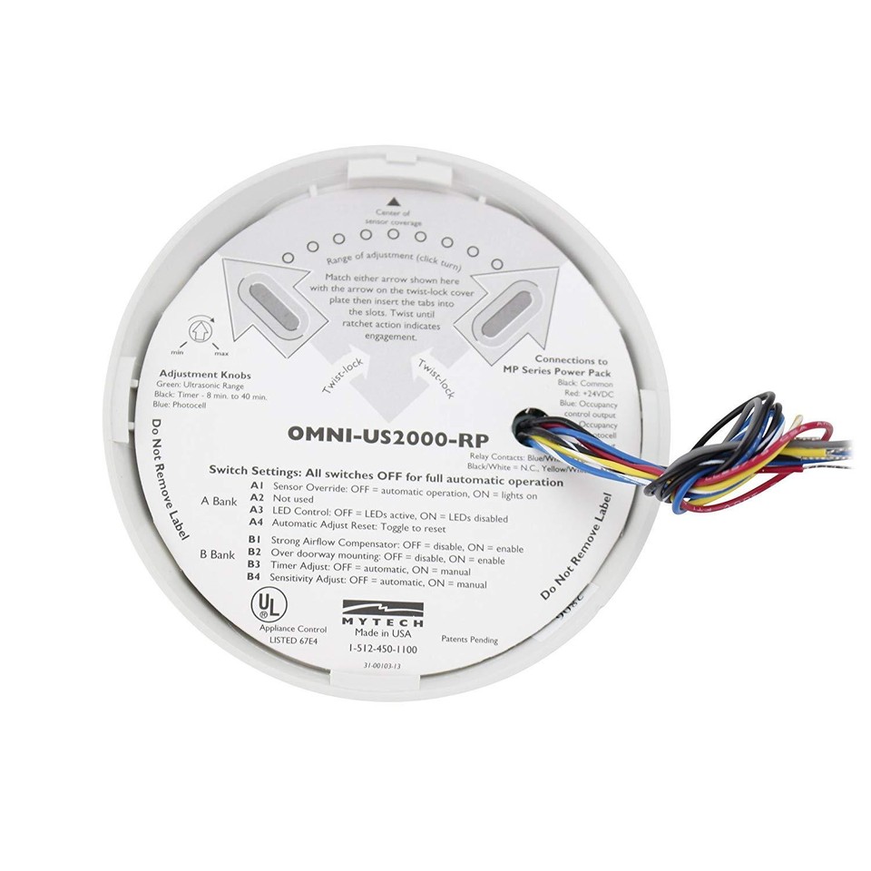 Hubbell OMNIUS2000RP 24V Ultrasonic Ceiling Sensor w/IntellADAPT Relay ...