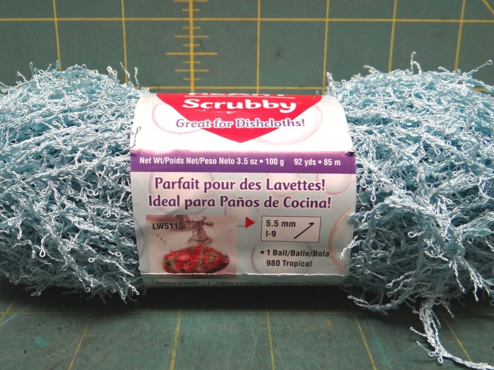 92 Yds - 3.5 oz Red Heart Scrubby 100 % Polyester Yarn - Glacier E833 ...