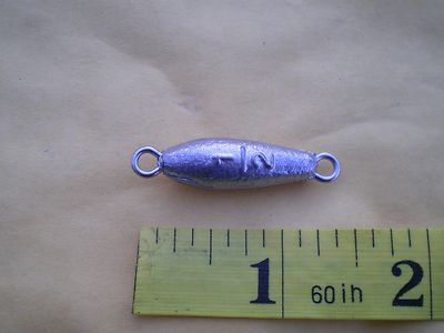 100 PCS. IN LINE TROLLING SINKER, 1/2 OZ. WITH #1 STAINLESS STEEL WIRE ...