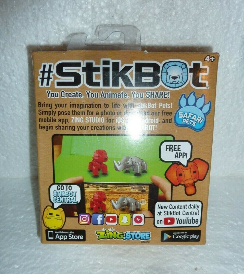 New Sealed Zing StickBot Safari Pets Green Stik Rhino S-45 | eBay